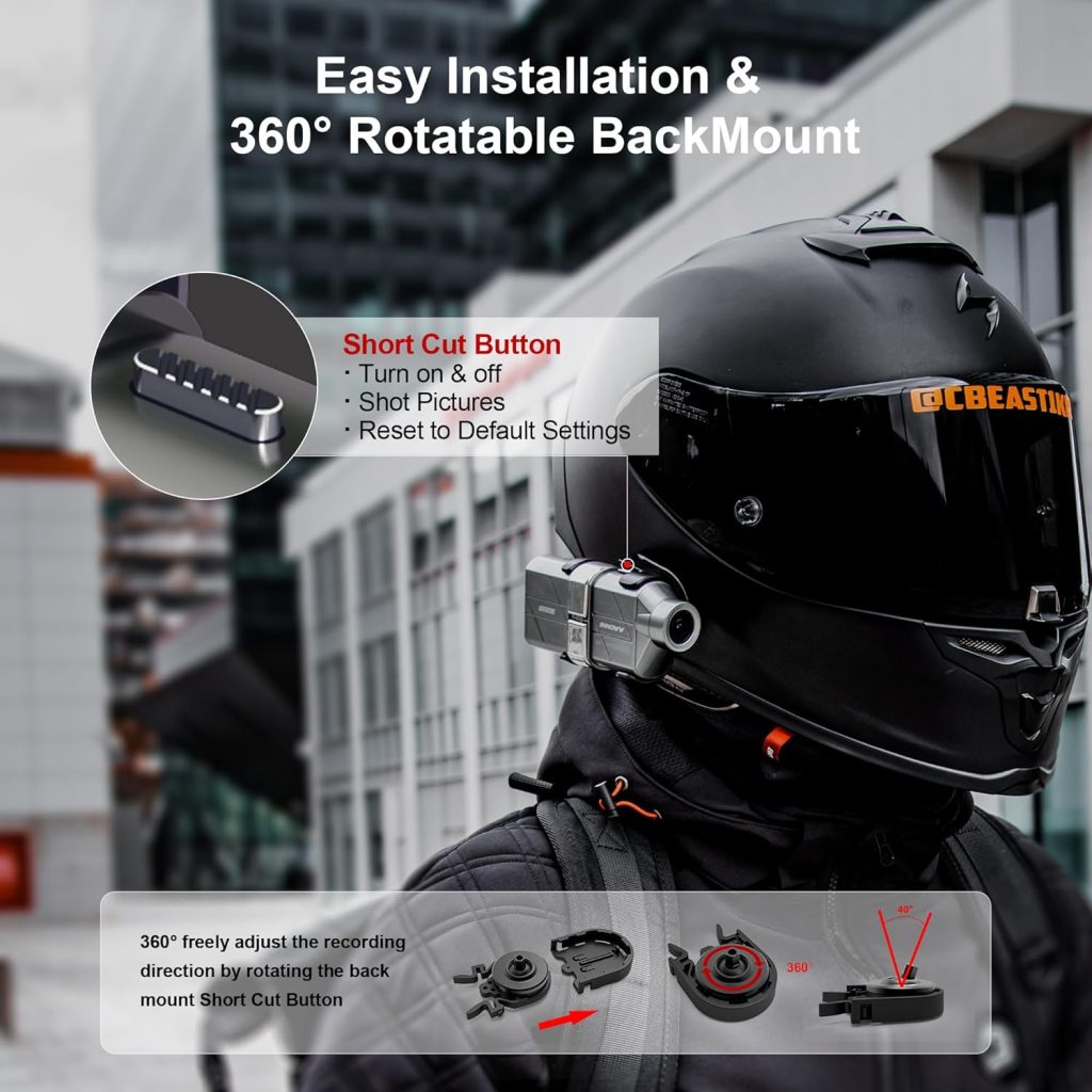 INNOVV H5 Motorcycle Helmet Camera 4K 30fps with Portable Power ...